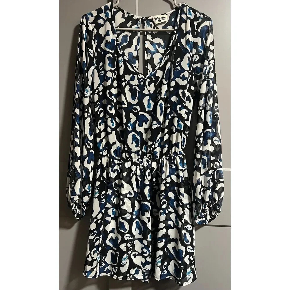 Show My Your Mumu Rainey Sheer Balloon Sleeve Cheetah… - Gem